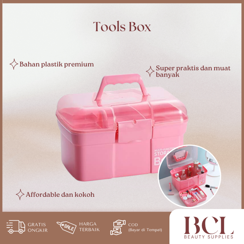 Jual Storage Box Tool Box Pink Untuk Menyimpan Peralatan Nail Art ...