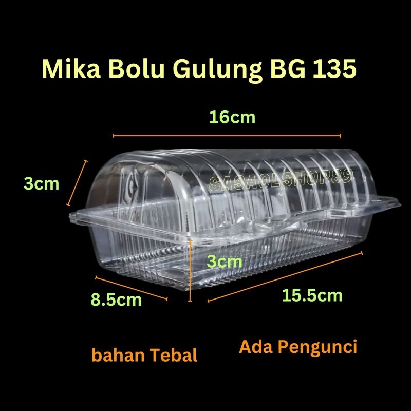 Jual Mika BG 135 (10PCS) Mika Bolu Gulung Bening Cake Roll Roti ...
