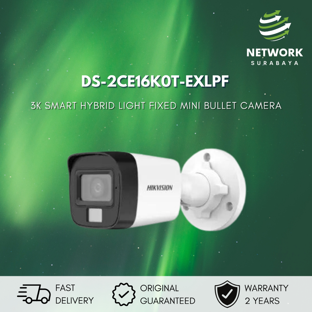 Jual HIKVISION DS-2CE16K0T-EXLPF 3K 5MP Dual Light Fixed Mini Bullet Camera | Shopee Indonesia