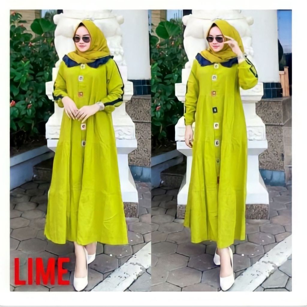 Jual Arsy Midi Dress Katun Rayon Premium Ld 110 Flowly Adem Fit Nyaman ...