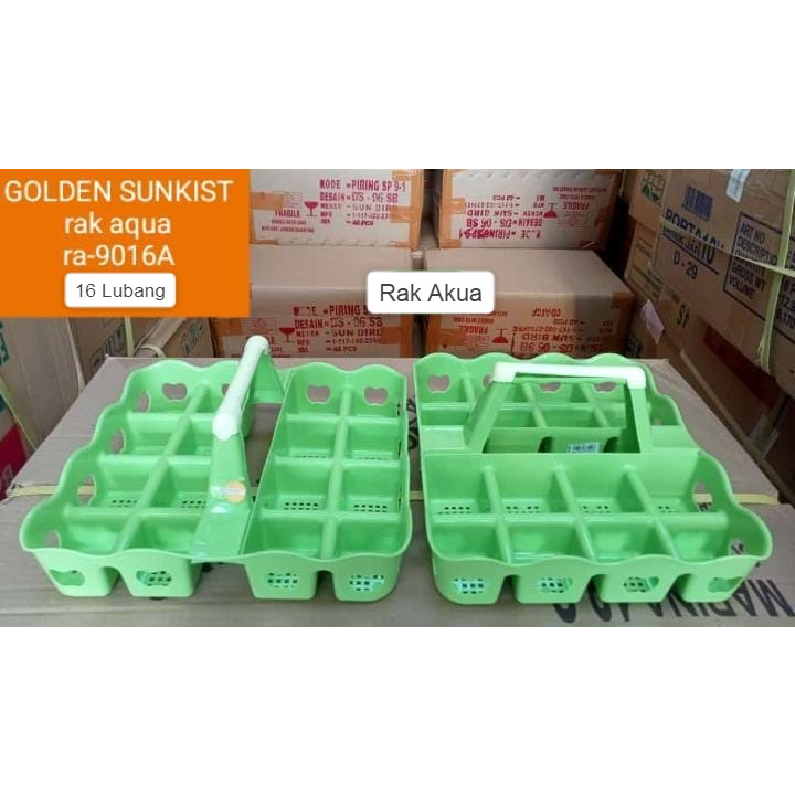 Jual TRS299 - Rak AQUA GELAS ISI 16 slot Rak akua tempat air minum ...
