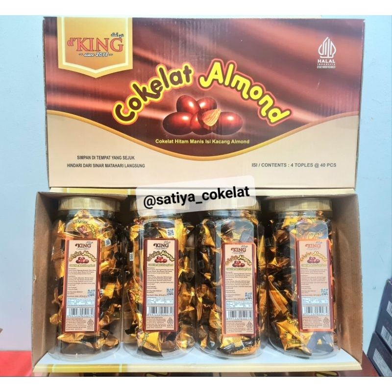 Jual Bonibol dKing Almond cokelat isi kacang almond 1DUS 4 toples ...