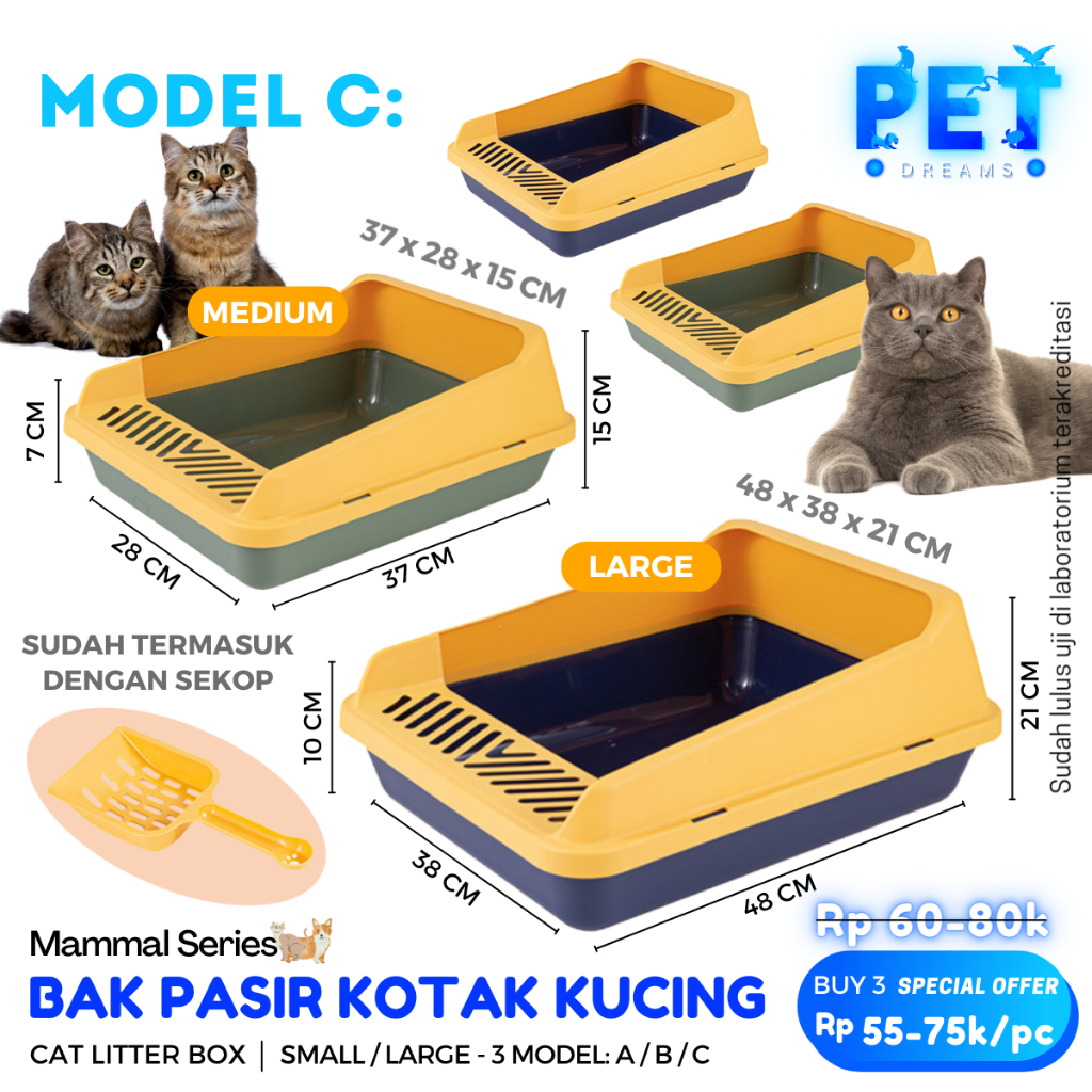 Jual CAT LITTER BOX TOILET TEMPAT PUP BAK PASIR KECIL JUMBO KOTAK LITER ...