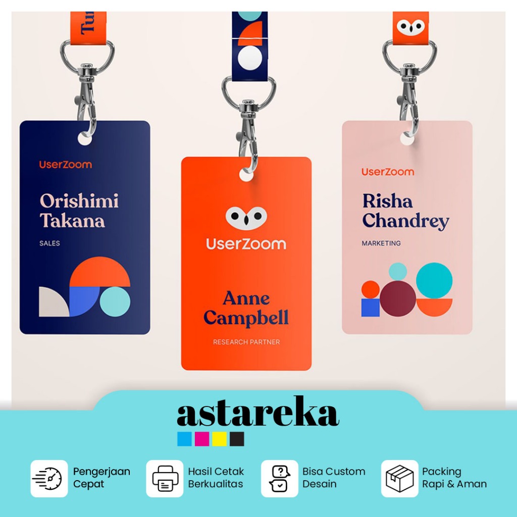 Jual Cetak Custom ID Card Name Tag Bahan Premium Full Color 2 Sisi | Shopee Indonesia