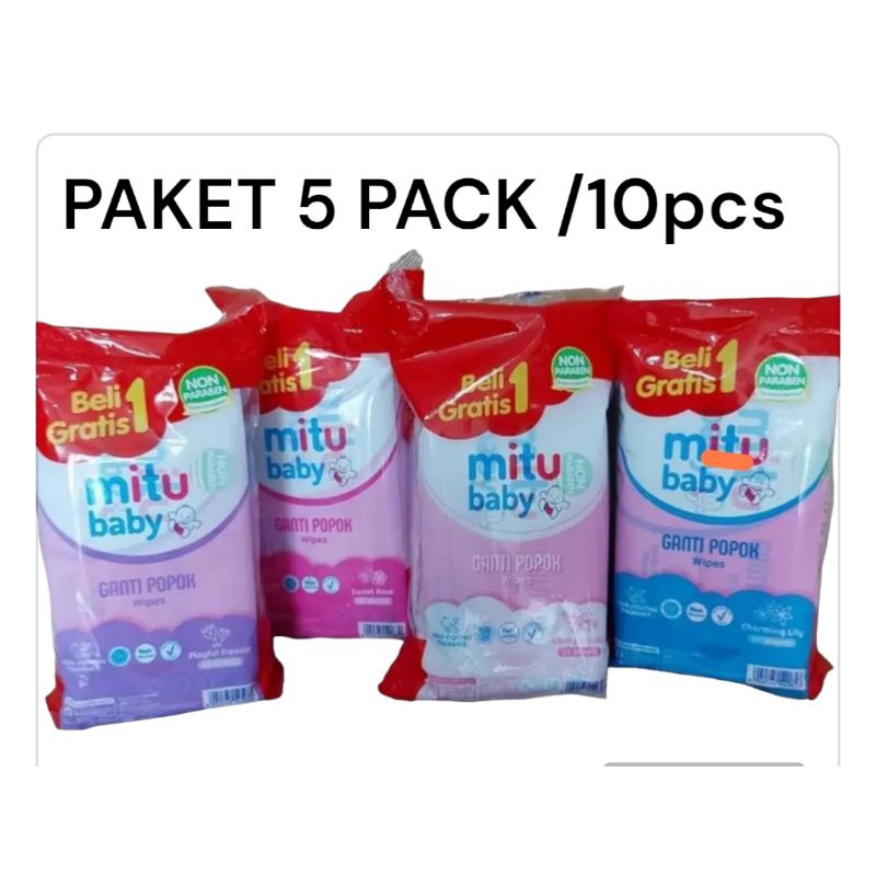 Jual PAKET TISU BASAH MITU 4 PACK (8PCS) & 5 PACK (10PCS) | Shopee ...