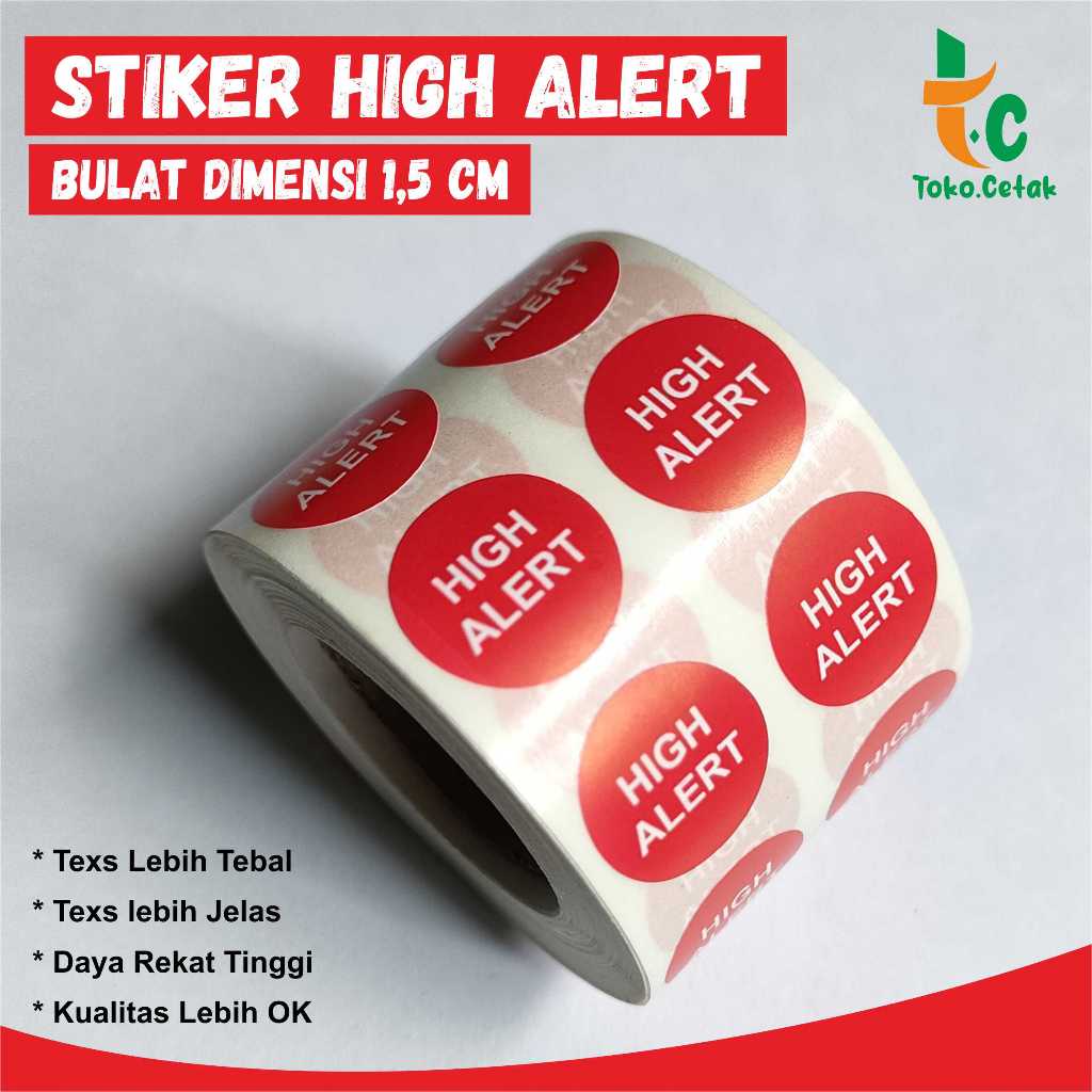Jual STIKER PENANDA HIGH ALERT / STIKER HIGH ALERT | Shopee Indonesia