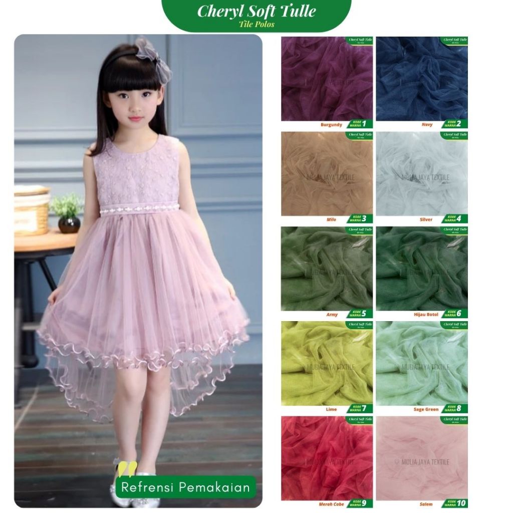 Jual Kain Tile Polos Premium Halus Dress Rok Tutu Cheryl Soft Tulle CST ...