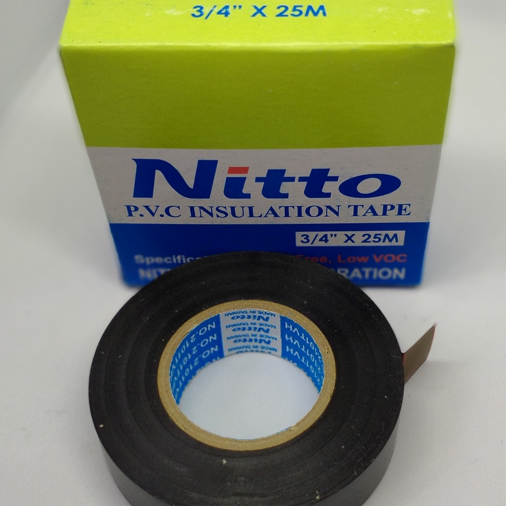 Jual isolasi nitto isolasi hitam nito 3/4 x 25 m meter isolasi listrik ...