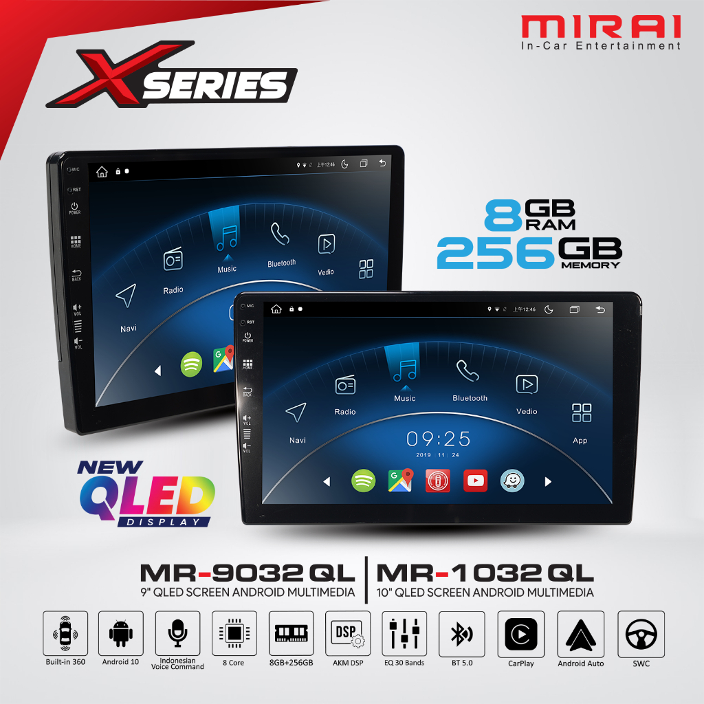 Jual Mirai MR 9032 1032 QL Headunit Android X-Series 8/256GB Garansi Resmi | Shopee Indonesia