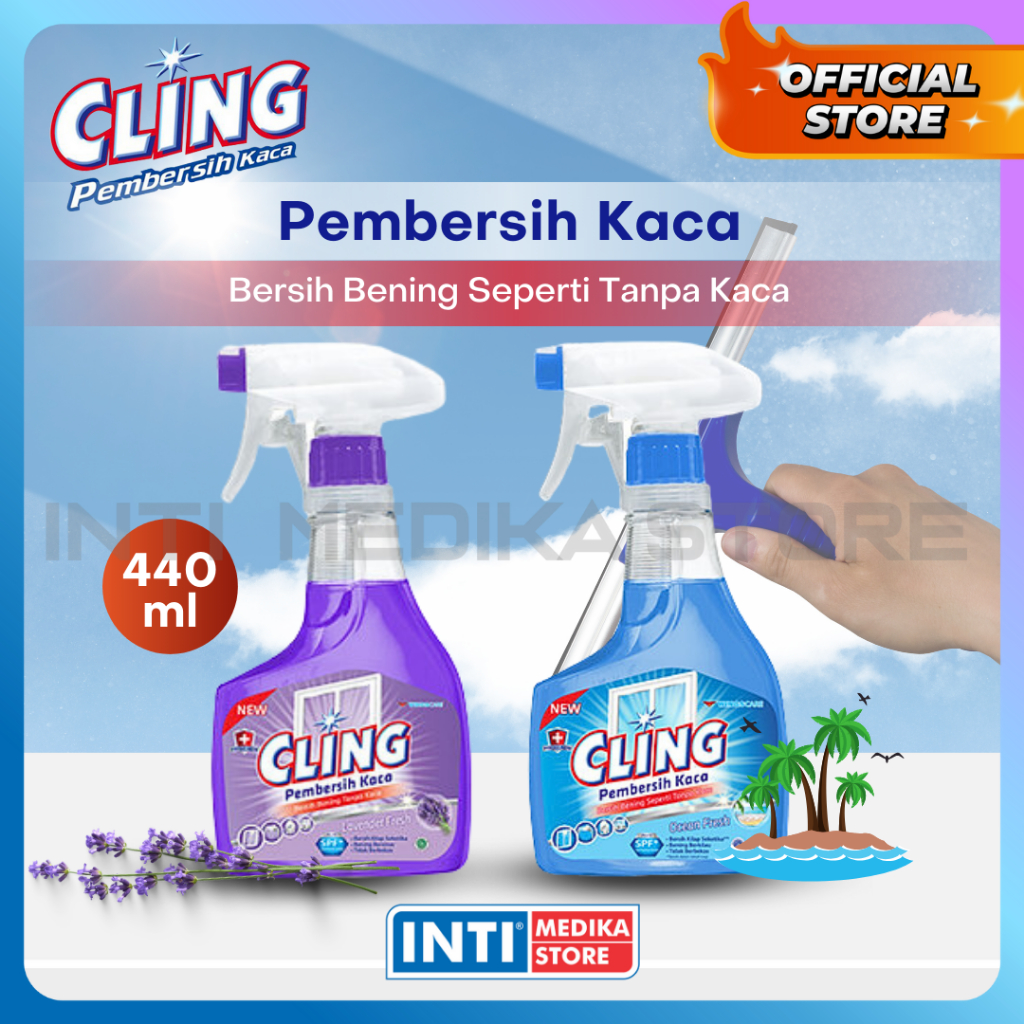 Jual CLING - Cairan Pembersih Kaca Serbaguna Plus SPF Botol SPRAY 440ml ...