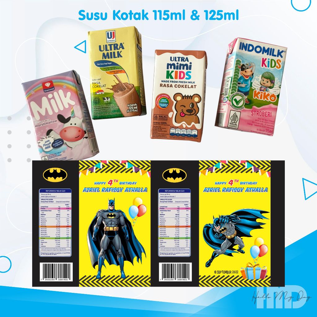 Jual 7pcs Stiker Susu Kotak 115ml dan 125ml sticker label | Shopee ...
