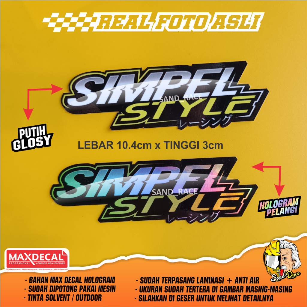 Jual sticker motor viral simple style print cutting / stiker racing ...