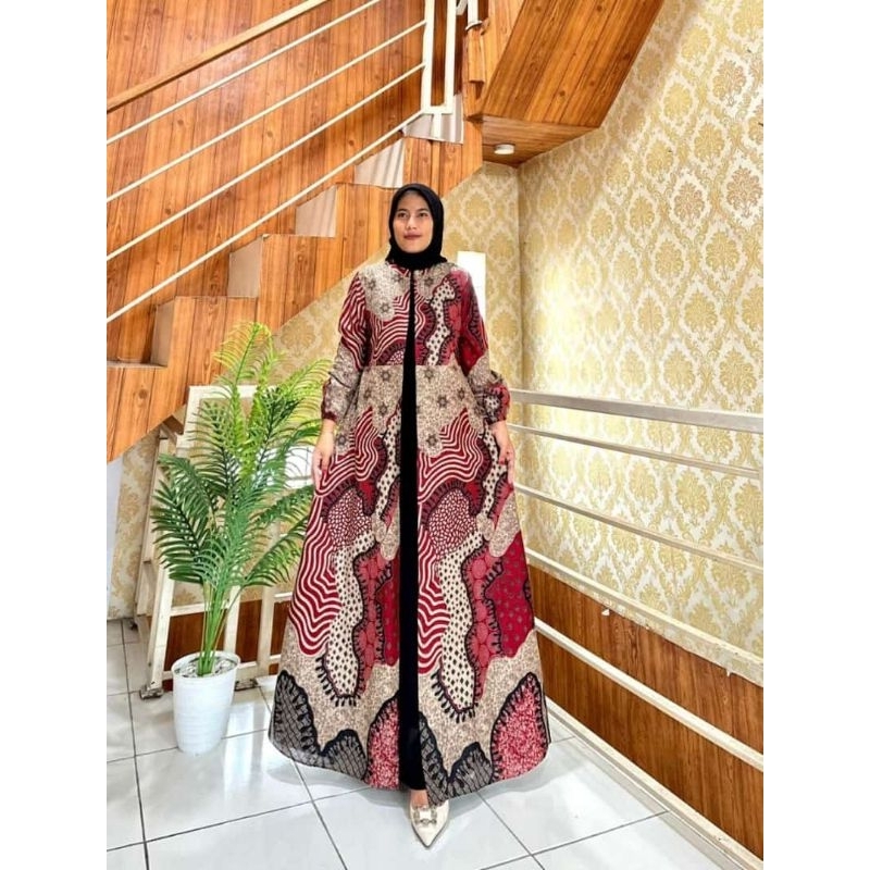Jual Gamis Batik Mix Moscrepe premium Wanita Busui Terbaru Gamis Batik ...
