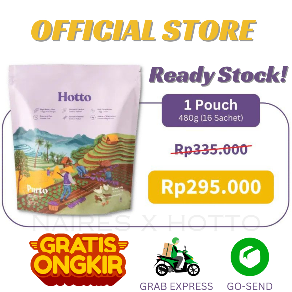 Jual HOTTO PURTO MULTIGRAIN READY STOCK - 1 POUCH (16 SACHET) | Shopee Indonesia