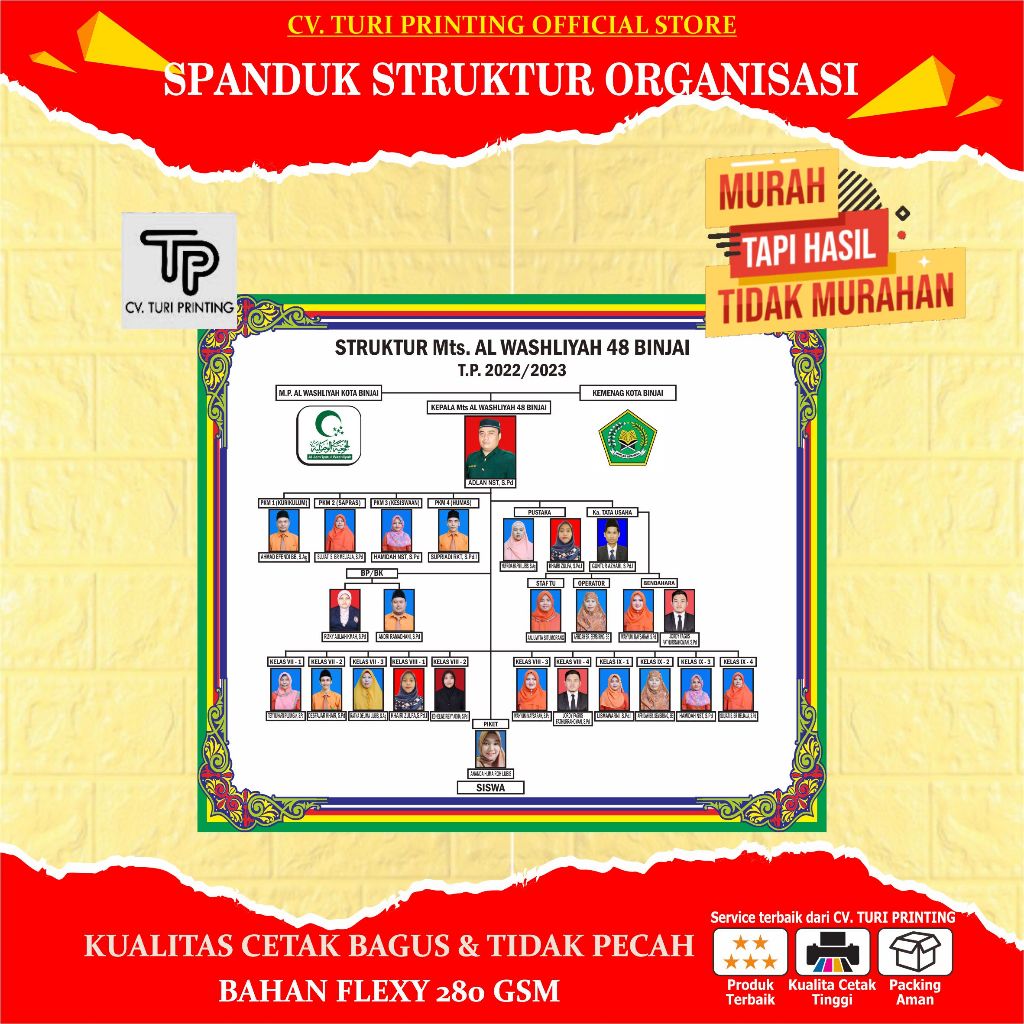 Jual SPANDUK BANNER STRUKTUR ORGANISASI KANTOR, SEKOLAH, DINAS ...