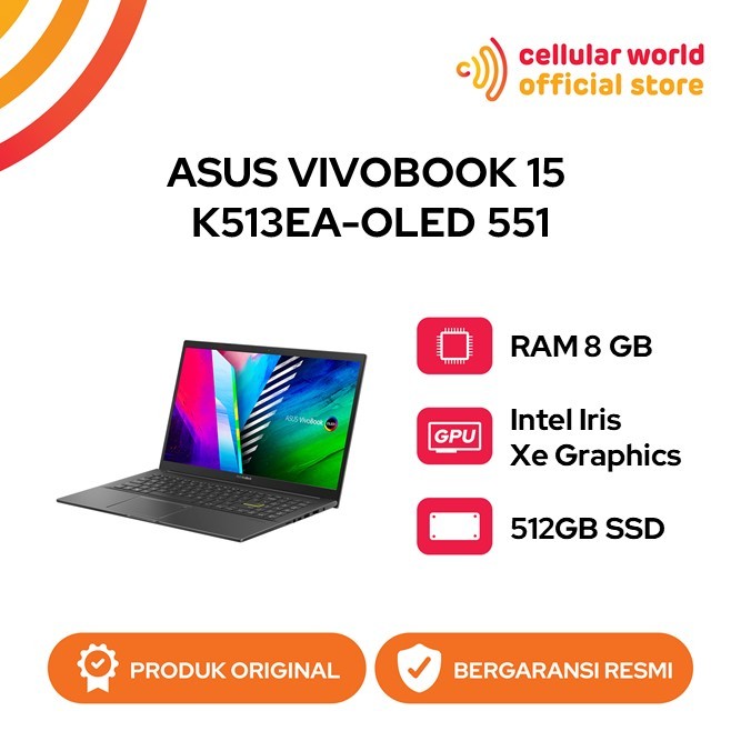 Jual Asus VivoBook 15 K513EA-OLED551 /Core i5-1135G7 8/512GB Garansi ...