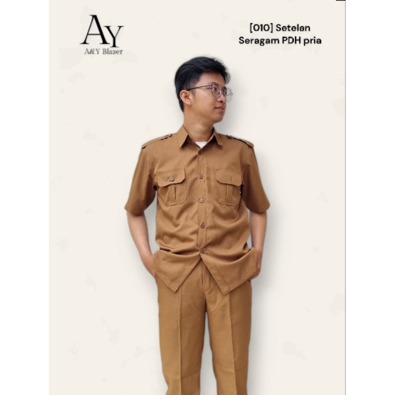 Jual [010] Setelan Baju Seragam Pemda PDH pria Terbaru Warna Khaki Tua ...