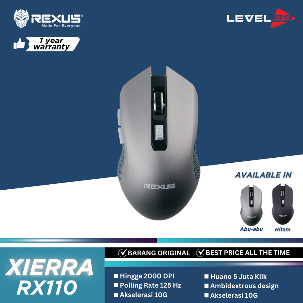 Jual Mouse Wireless Gaming Rexus Xierra RX-110 / RX110 | Shopee Indonesia