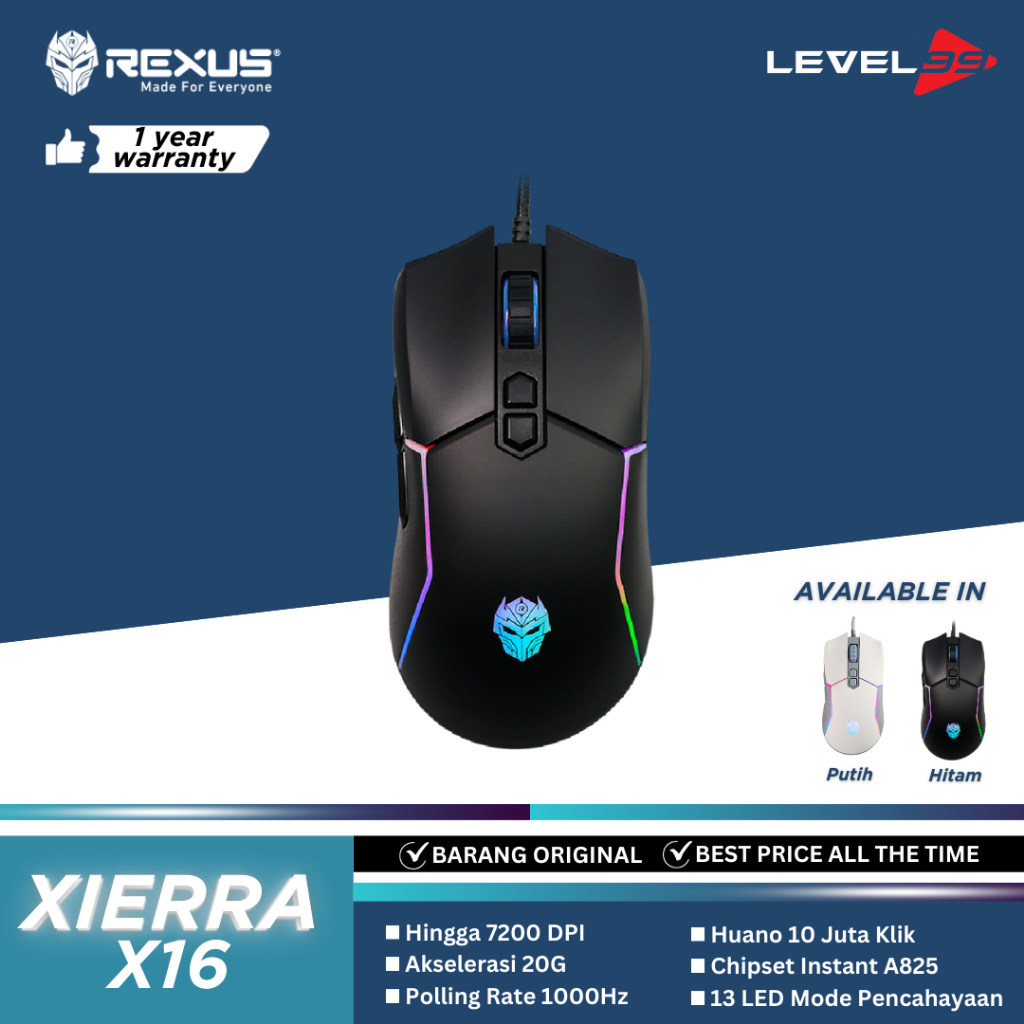 Jual Rexus Mouse Gaming Xierra X16 | Shopee Indonesia