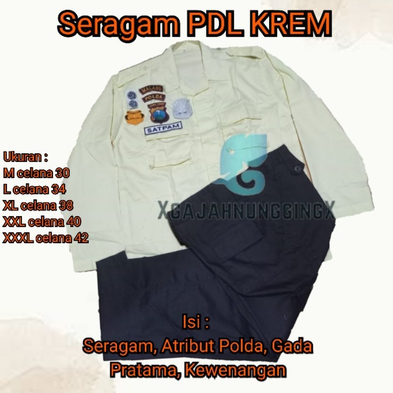 Jual SETELAN PDL Seragam Satpam Krem Terbaru 2023 Lengan Panjang Satpam Baju Coklat SECURITY ...