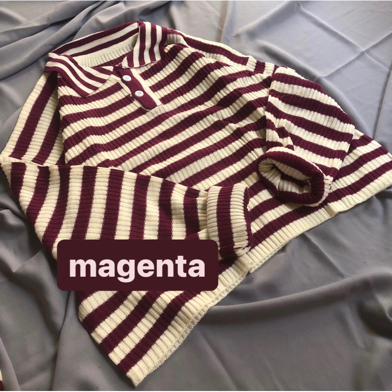 Jual SILVANA SWEATER RAJUT MOTIF BLASTER WANITA - ATASAN RAJUT POLO ...