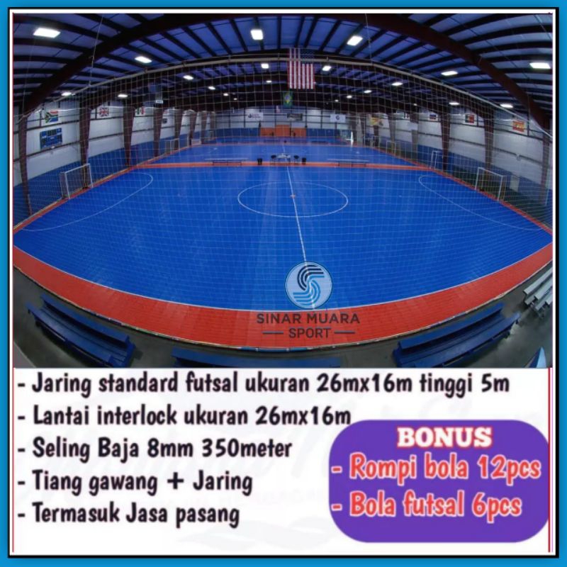 Jual Lapangan Futsal Full Sett terima terpasang 16mx26m (DP MATERIAL ...