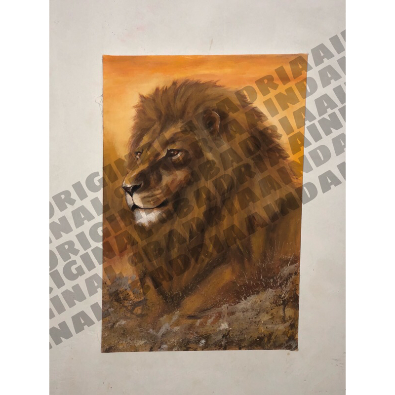 Jual Lukisan singa original realistis | Shopee Indonesia