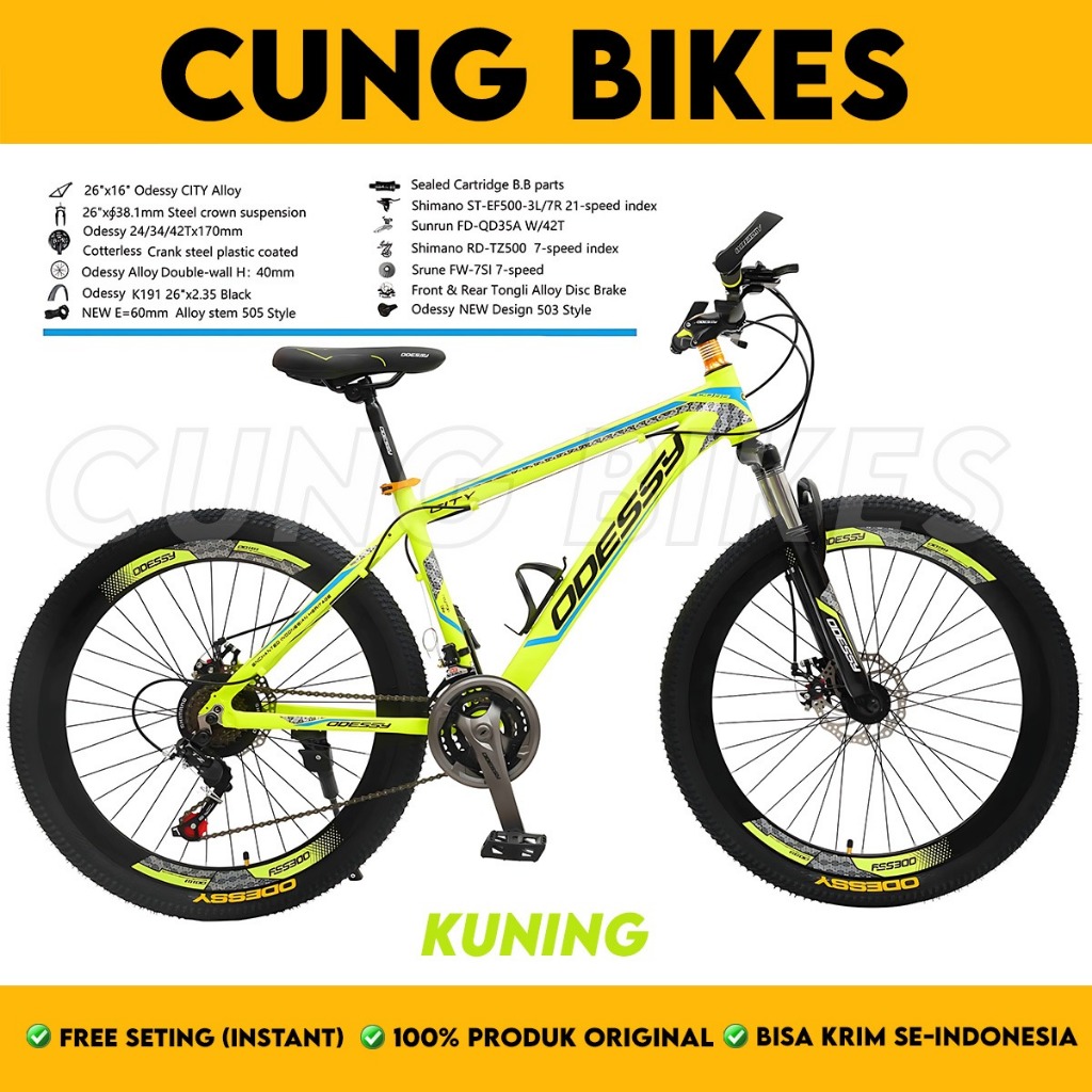 Jual Sepeda Gunung Odessy City MD99 Frame Alloy Ukuran 26 Inch Velg ...