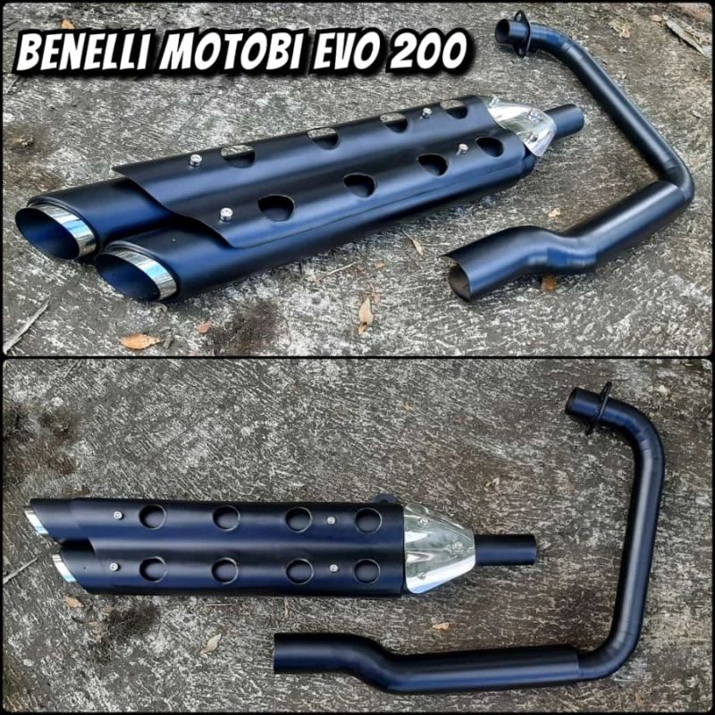 Jual knalpot custom benelli Motobi 200/Benelli 200 dobel muffler full ...