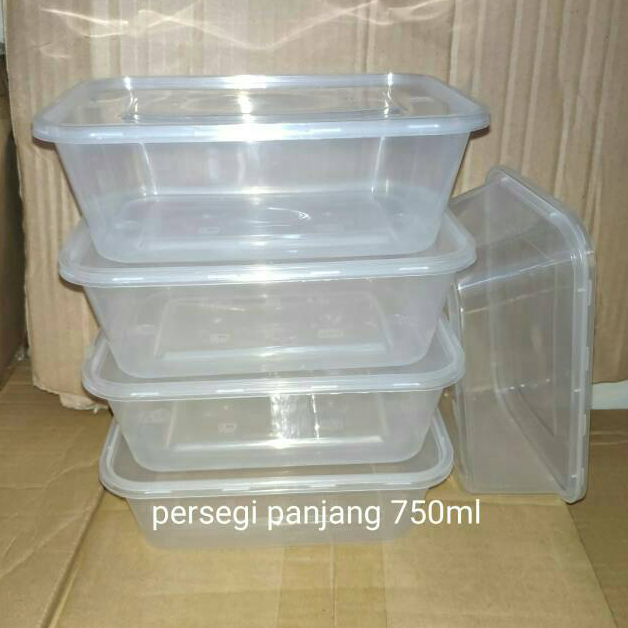 Jual Model Keren Kotak Makan Panjang 750ml Box Thinwall Food