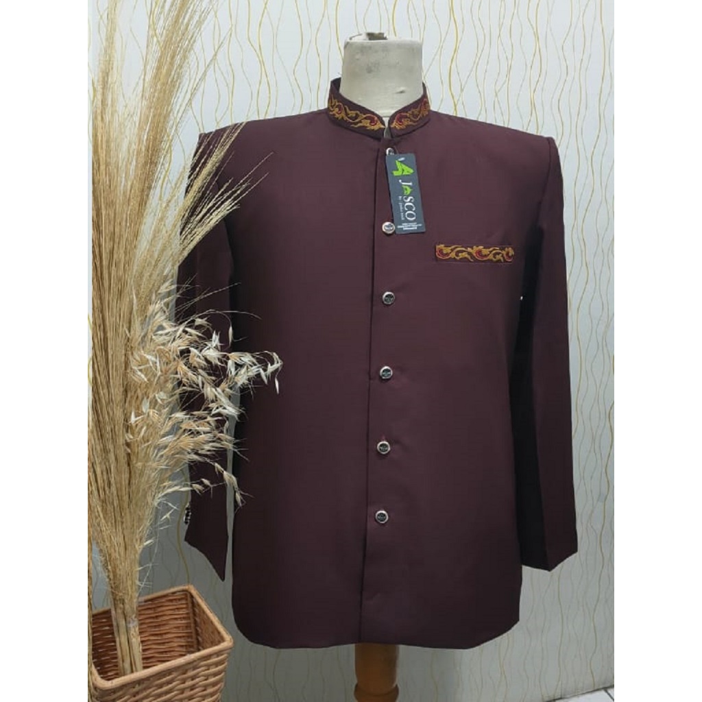 Jual Jasko Tasik Original Merah Marun Wol Novus Jas Koko Bordir ...
