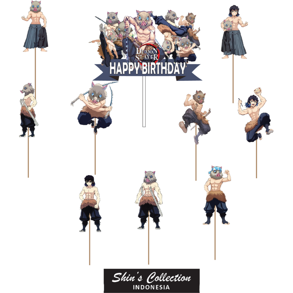 Jual Cake topper Inosuke solo Demon Slayer | Shopee Indonesia