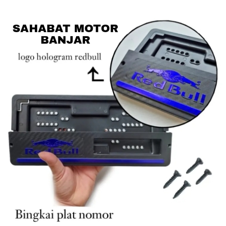 Jual PROMO 1 PASANG TEMPAT PLAT NOMOR MOTOR / PLAT NOMOR MOTOR RED BULL ...