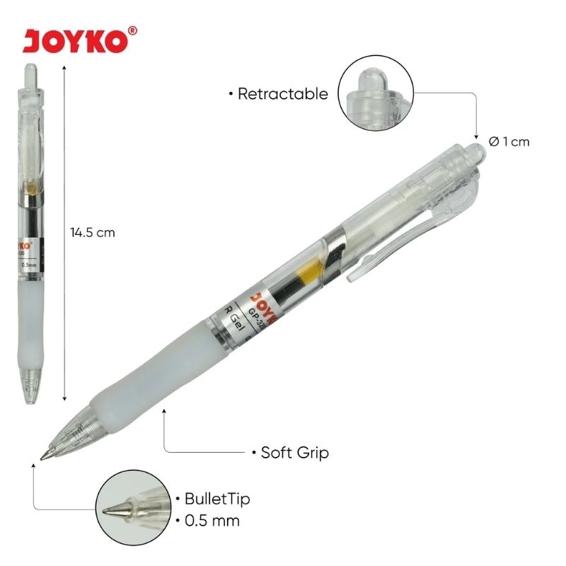 Jual Gel Pen Pulpen Ballpoint Pena Joyko GP-320 R Gel 0.5 mm | Shopee Indonesia