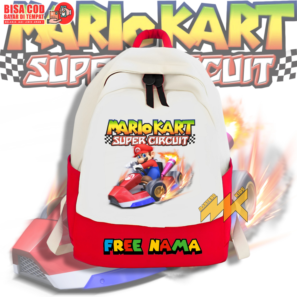 Jual Tas Anak TK SD Super Mario Kart / Ransel Super Mario Anak | Shopee ...