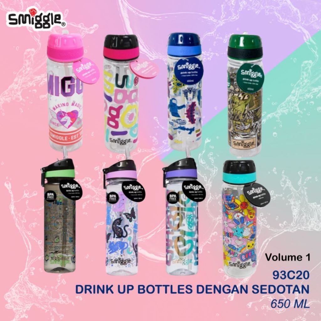Jual SMIGGLE IMPORT Drink Up Bottle / Botol Minum Sedotan / Botol Minum ...