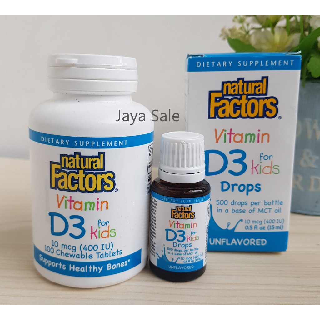 Jual Natural Factors Vitamin D3 For Kids 400 IU vitamin d3 anak Vitamin D3 drop | Shopee Indonesia