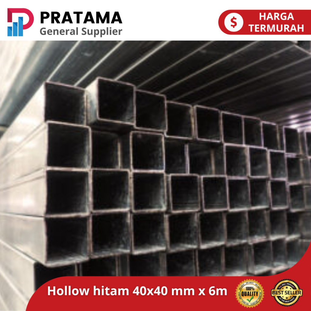 Jual Besi Hollow hitam Holo 40x40 mm x 1.2mm x 6m | surabaya | Shopee ...