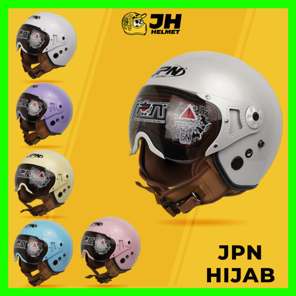 Jual Helm JPN Hijab | Helm Retro | Half Face | Jual Helm | Shopee Indonesia