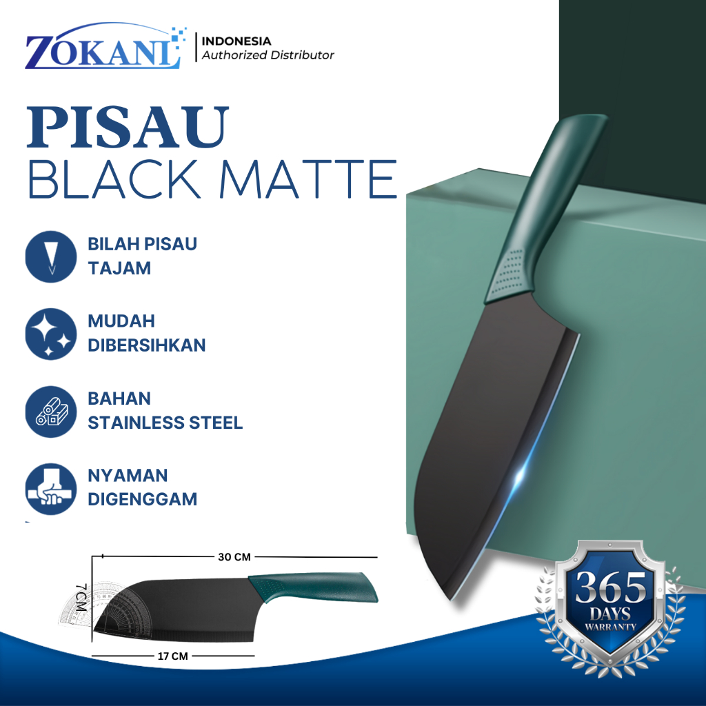 Jual Zokani [COD] Pisau Dapur Hitam Stainless Steel Pisau Pemotong ...