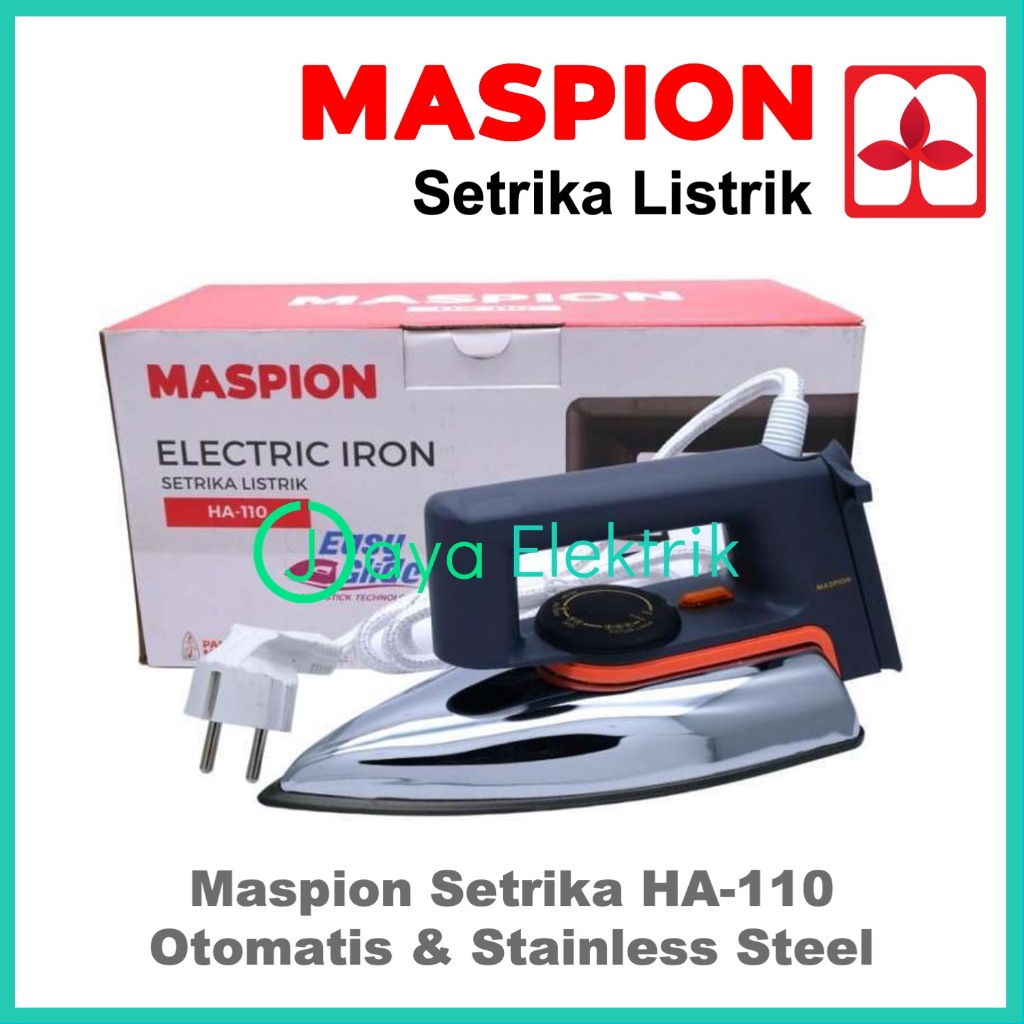 Jual MASPION Setrika Listrik HA-110 Anti Lengket - Gosokan Baju Otomatis Stainless HA110 HA 110 ...