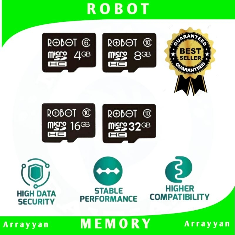 Jual Memory card hp Robot 4gb/16gb/32gb , class10 High Speed | Shopee ...