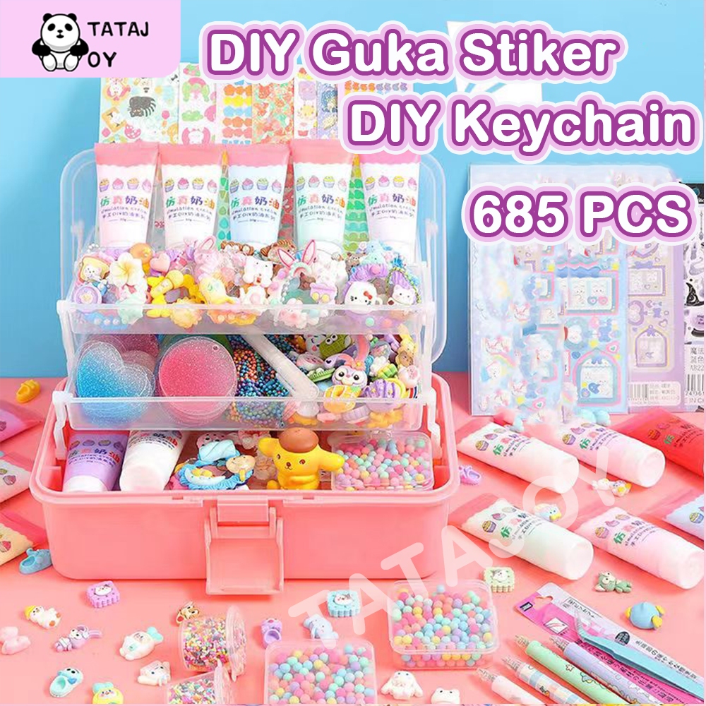 Jual Tatajoy 856pcs DIY Gantungan Kunci Akrilik Set+Guka Sticker Set ...
