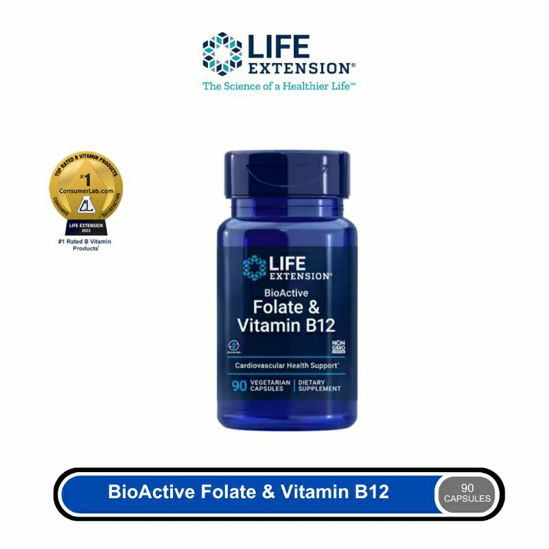 Jual LIFE EXTENSION BioActive Folate & Vitamin B12 - 90 Vegetarian ...
