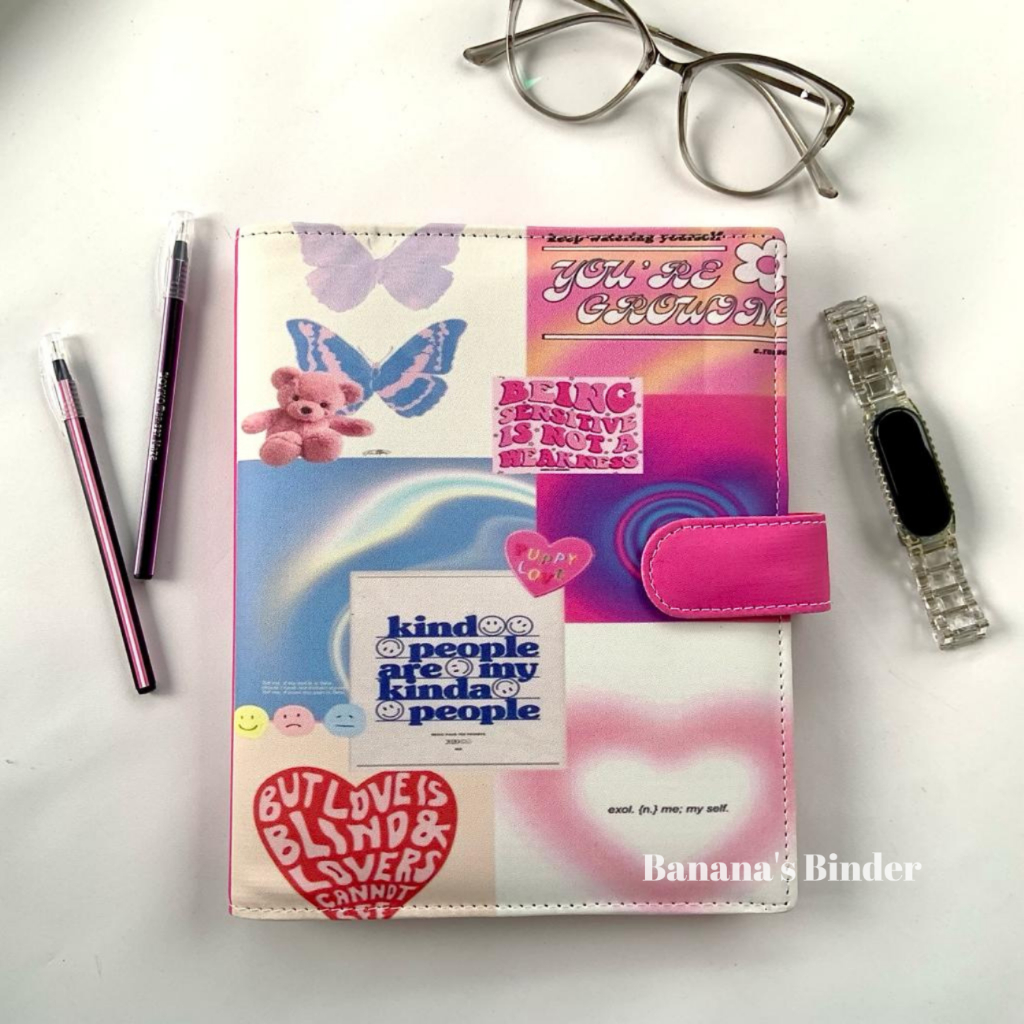 Jual Binder Aesthetic Pink printing A5 & B5 FREE KERTAS PULPEN | Shopee ...