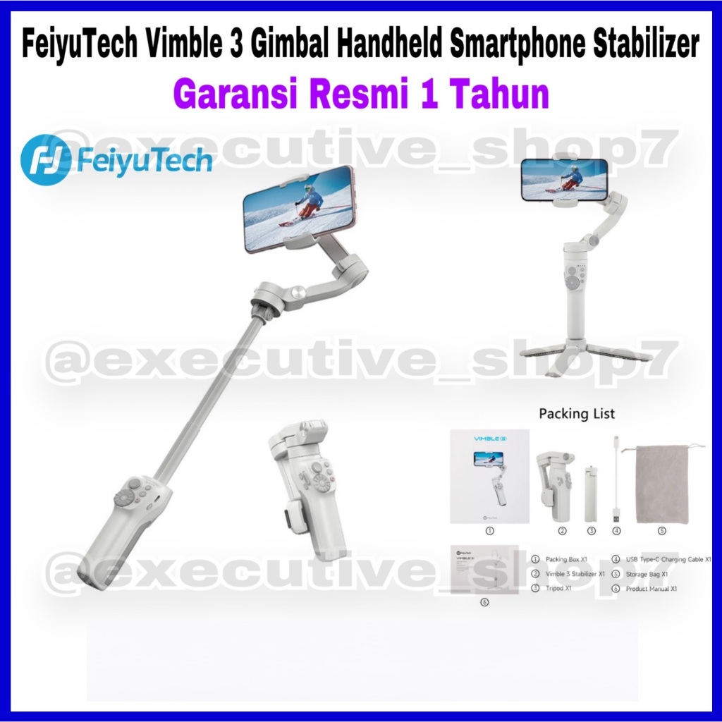 Jual FeiyuTech Vimble 3 Gimbal Handheld Smartphone Stabilizer - Garansi Resmi 1 Tahun | Shopee ...