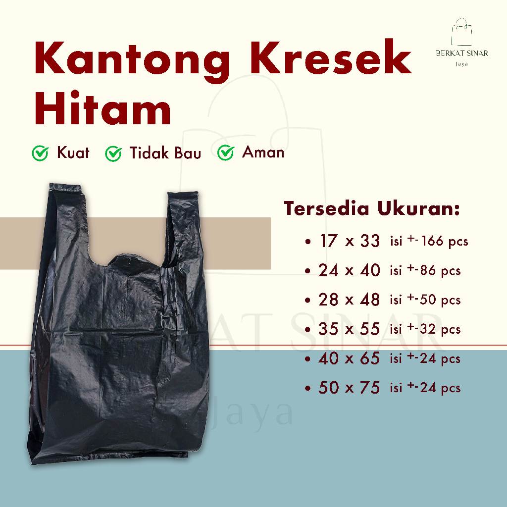 Jual Kantong Kresek Hitam ukuran 50 Tebal, Kantong Plastik Hitam ...