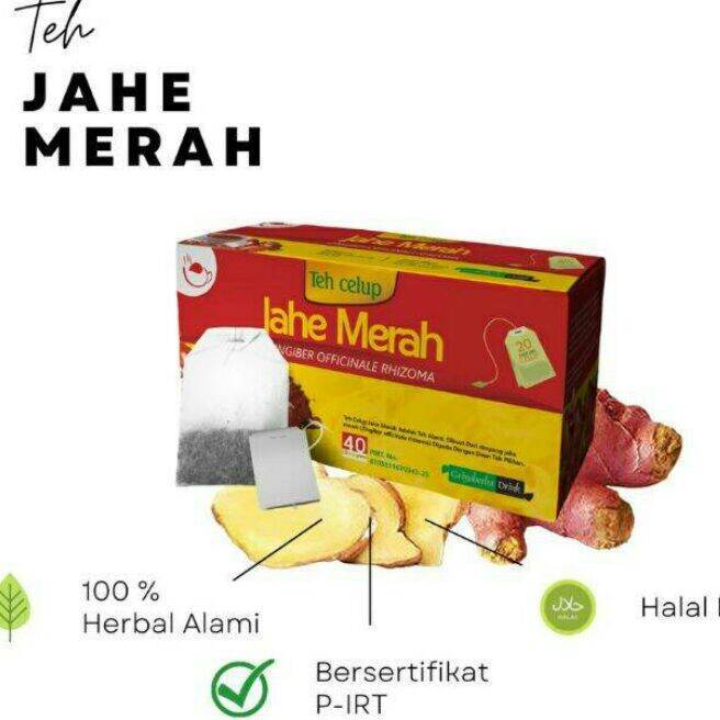 Jual Minuman untuk Daya Tahan Tubuh TEH JAHE MERAH Original isi 20 ...
