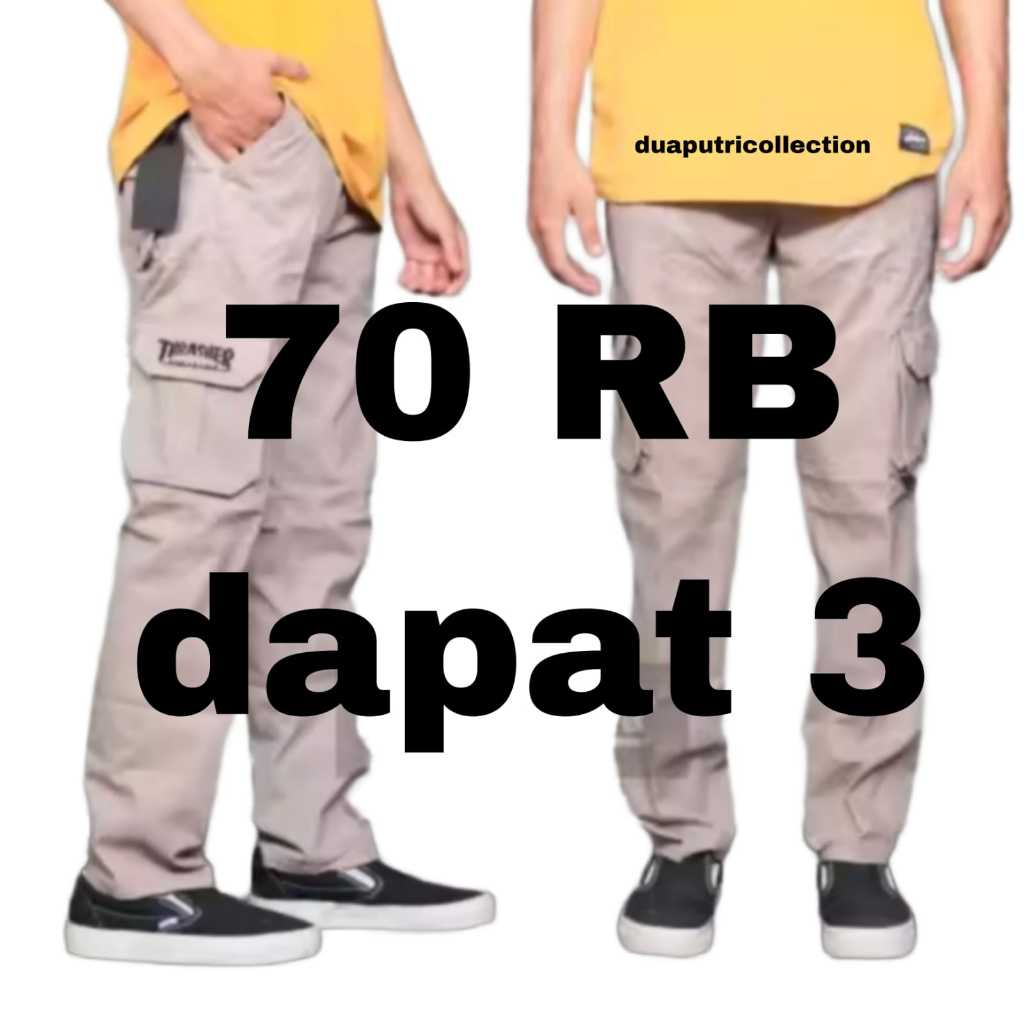 Jual TURUN HARGA!! CELANA CARGO PANJANG PRIA DEWASA 70 RB DAPAT 3 PCS/ CELANA PANJANG CARGO COD ...
