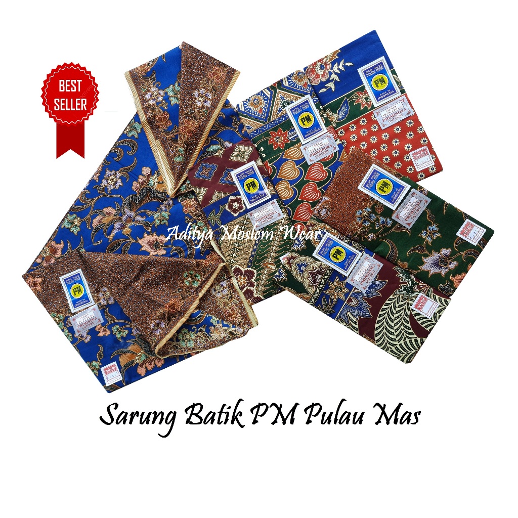 Jual KAIN SARUNG WANITA PM PULAU MAS BIRU PRIMISIMA CAP CENT SARUNG JARIK BATIK SAMPING KEBAT ...